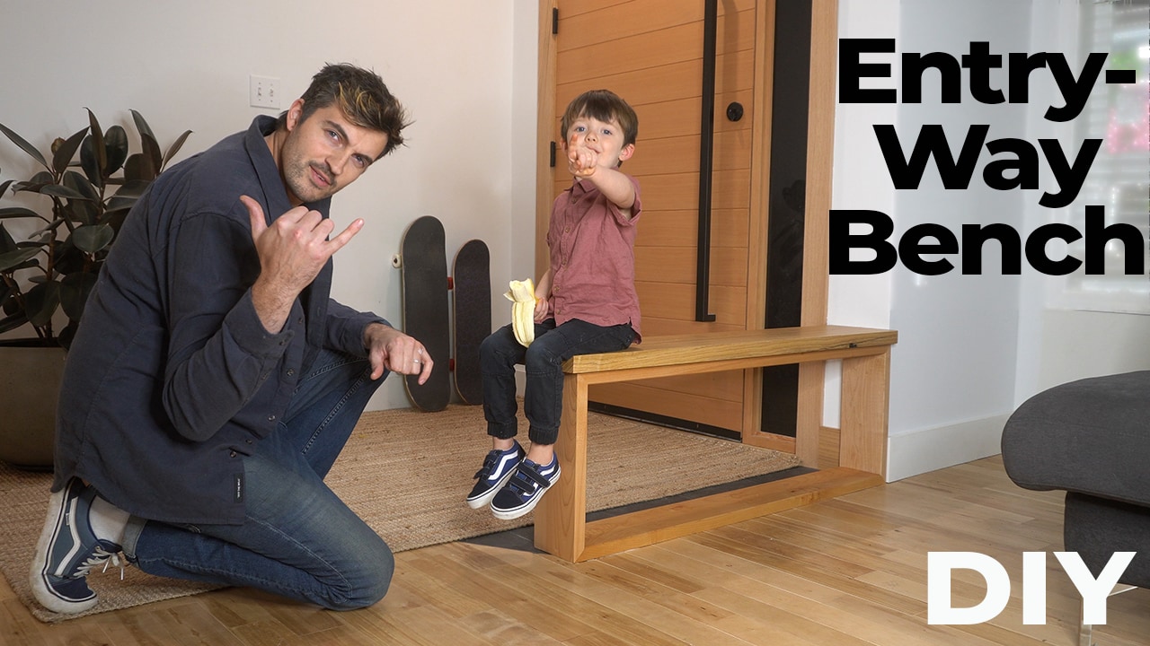 How To Build A Simple Bench - Entryway DIY Project - RadDadBuilds